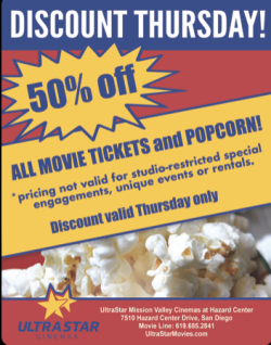 UltraStar Cinemas Discount Thursdays